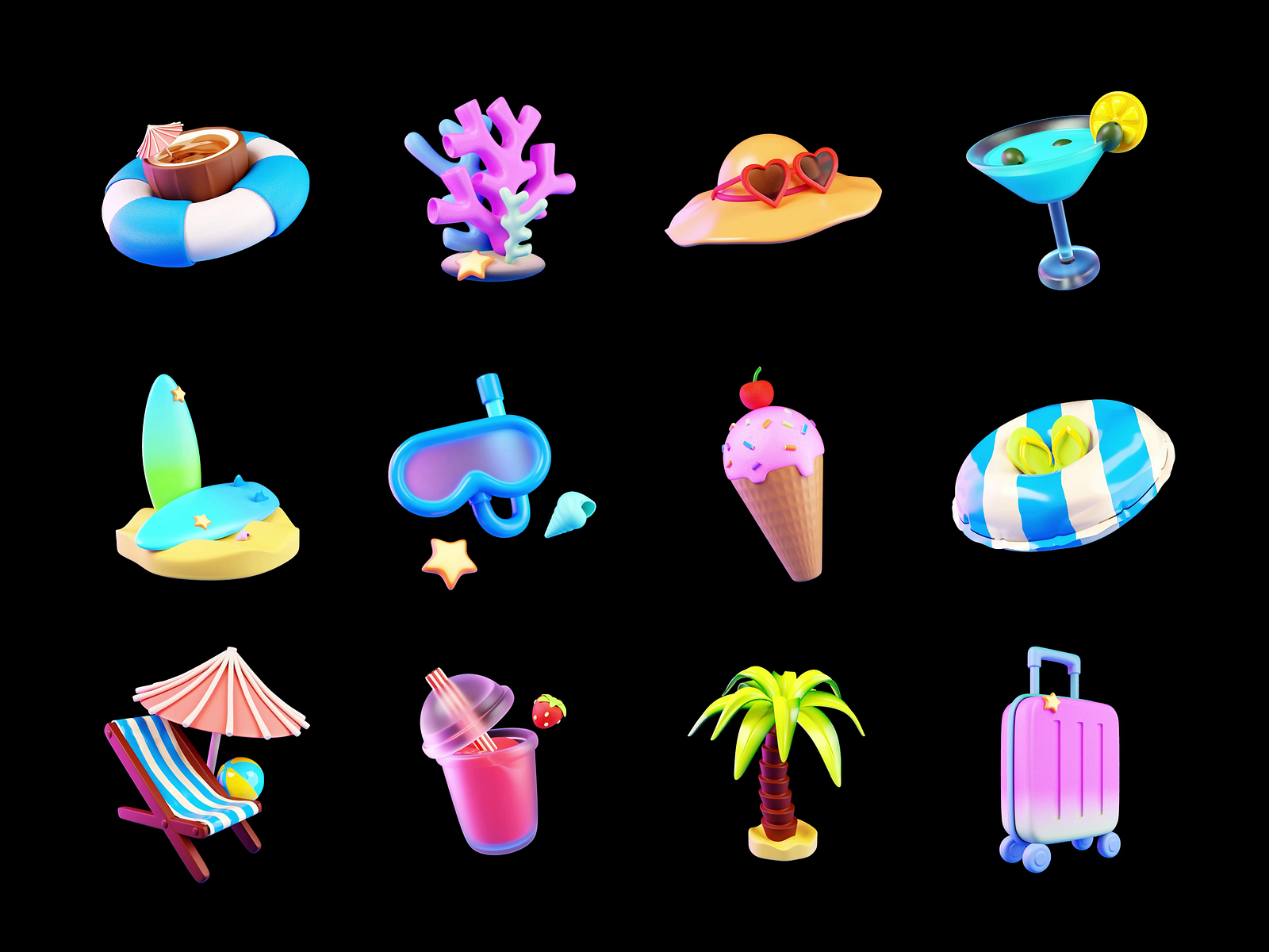 Summer 3D Pack by Victoria on Dribbble