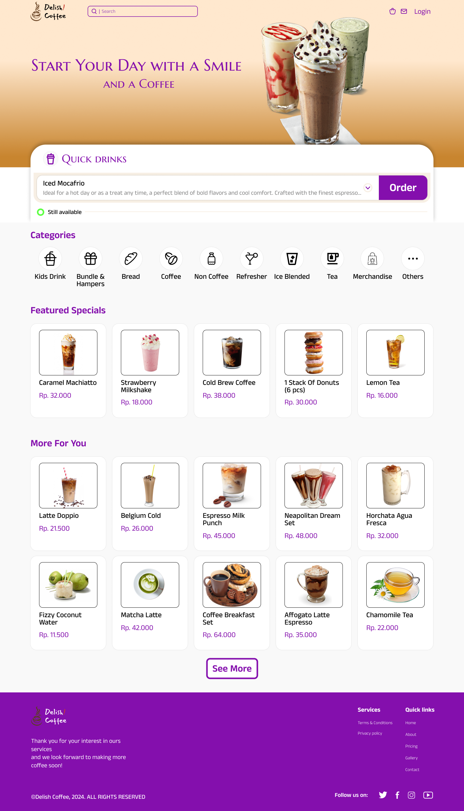 Delish! Coffee - UI Website design by Hafiiz Al Arif on Dribbble