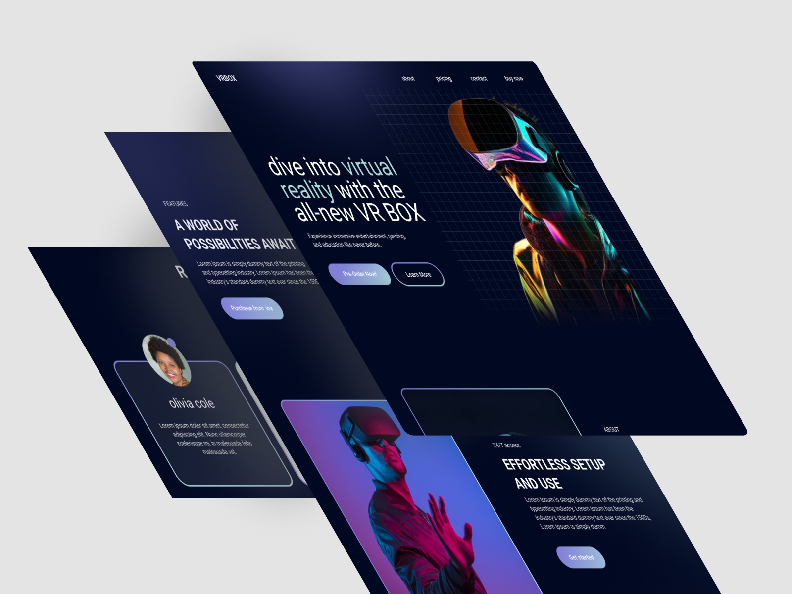 Introducing the All-New VR Box Landing Page Design by Muhammad Farhan ...
