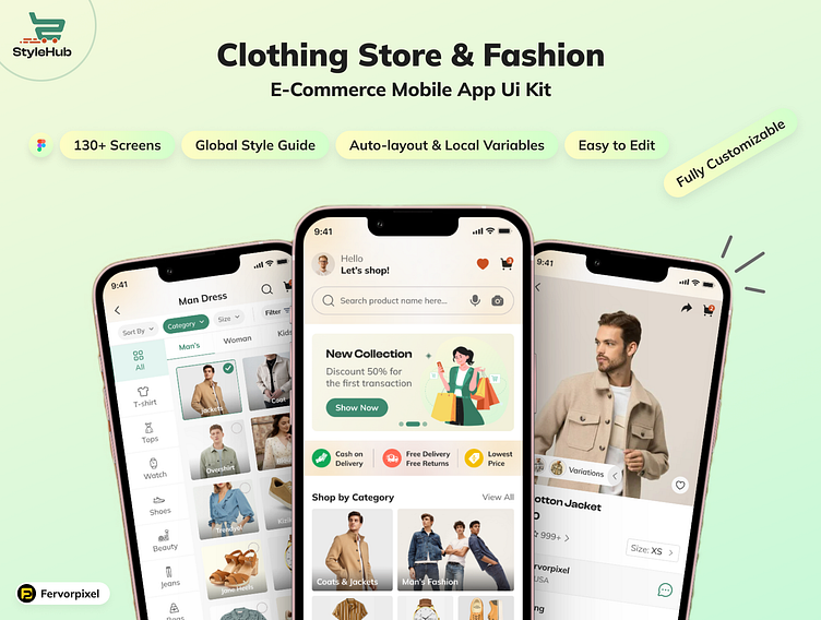 Clothing Store & Fashion E-Commerce Mobile App Ui Kit by Pixendesign on ...