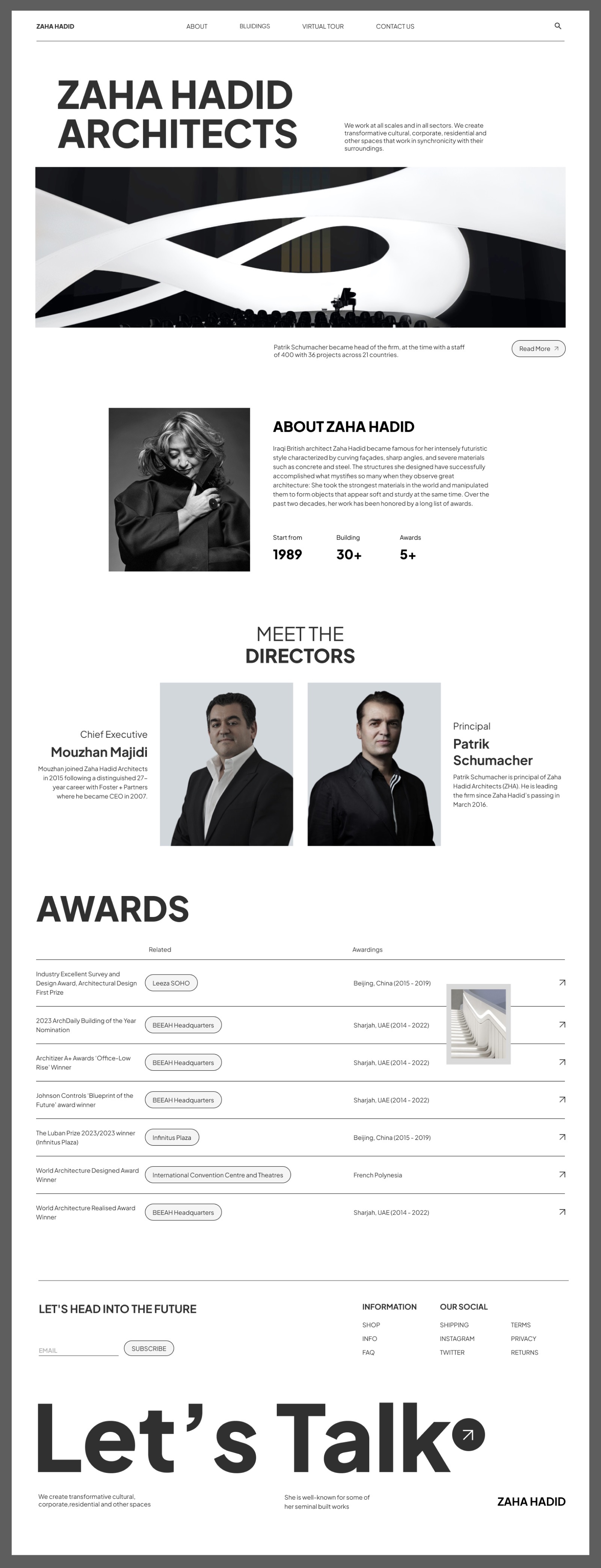 Zaha Hadid - Architecture Portfolio Minimalist Website - About by LAIN ...