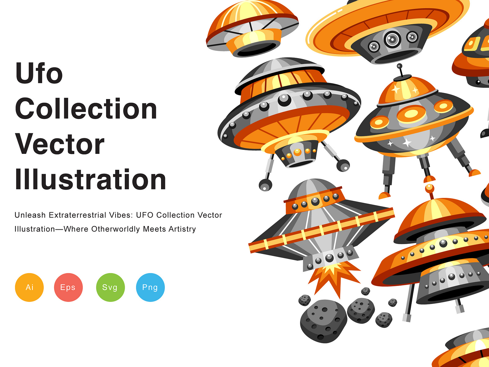 Ufo Collection Vector Illustration by ianmikraz on Dribbble
