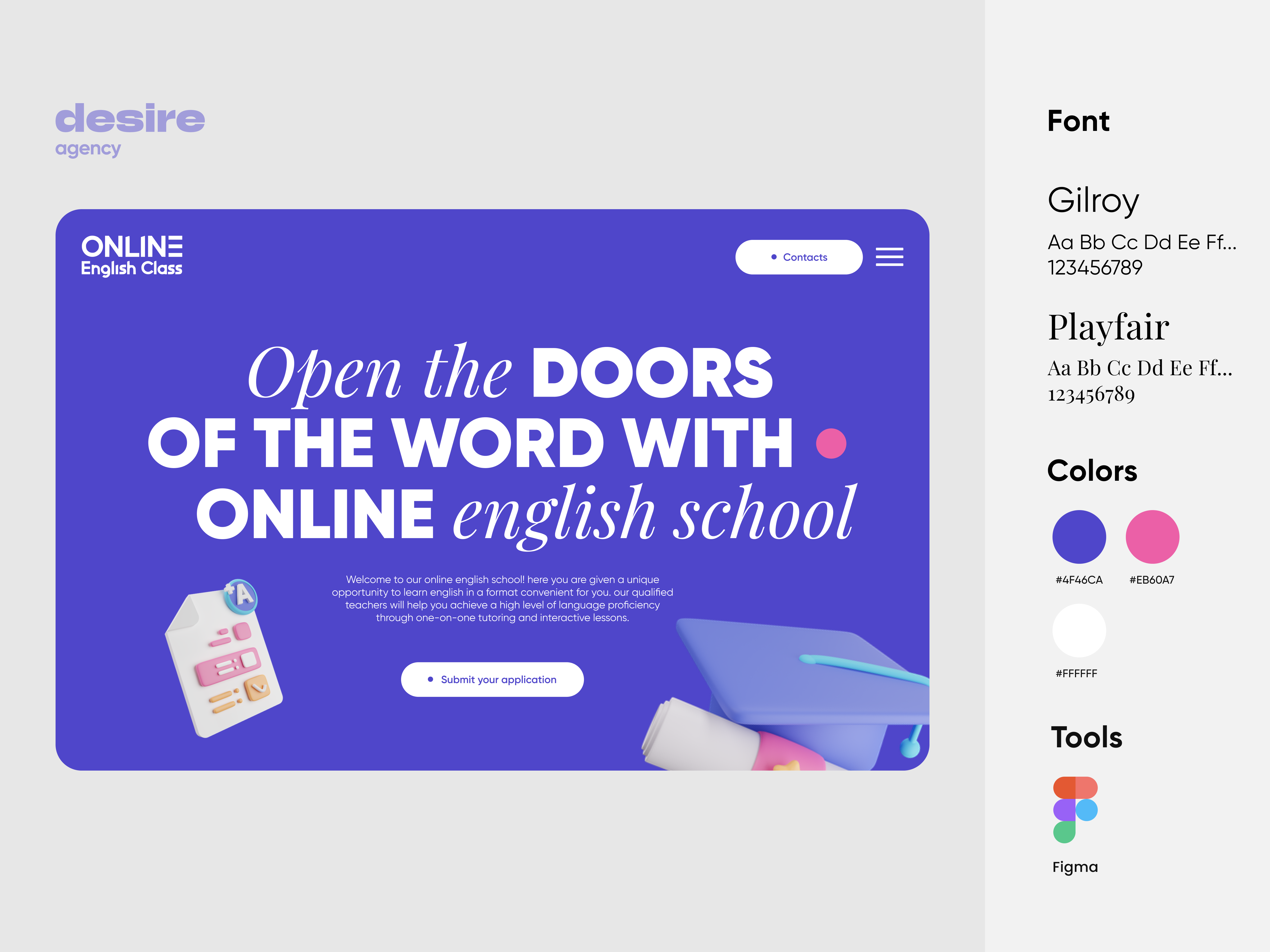 Online School Website by Desire Creative Agency on Dribbble