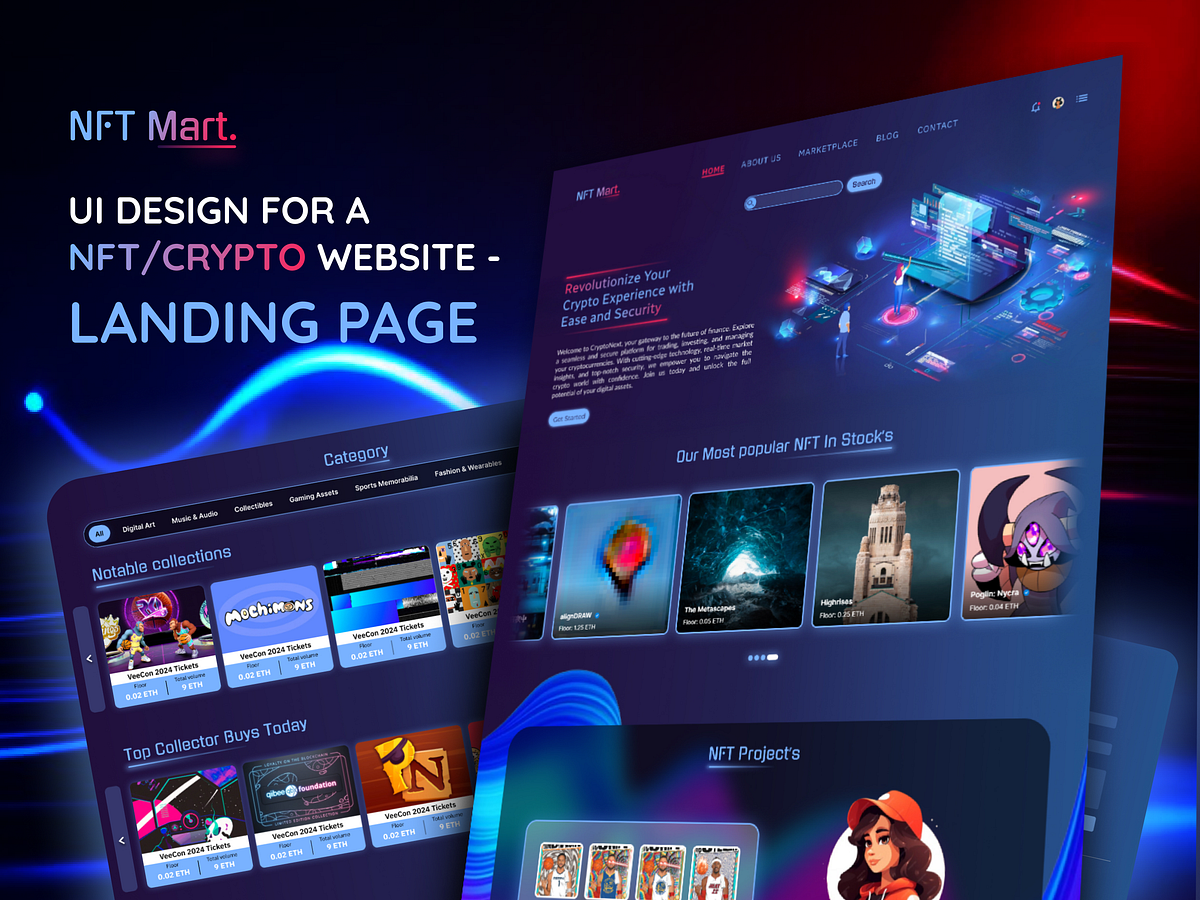 NFT Mart / UI Design - Landing page by Turash Ahsan on Dribbble