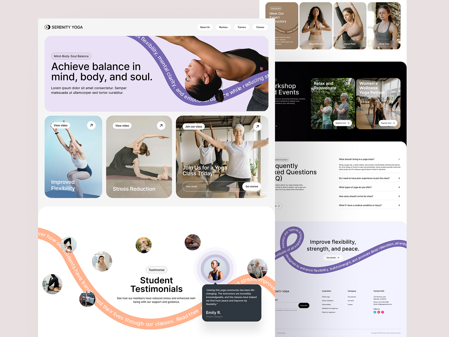 Landing Page for Yoga Platform by Paperpillar on Dribbble