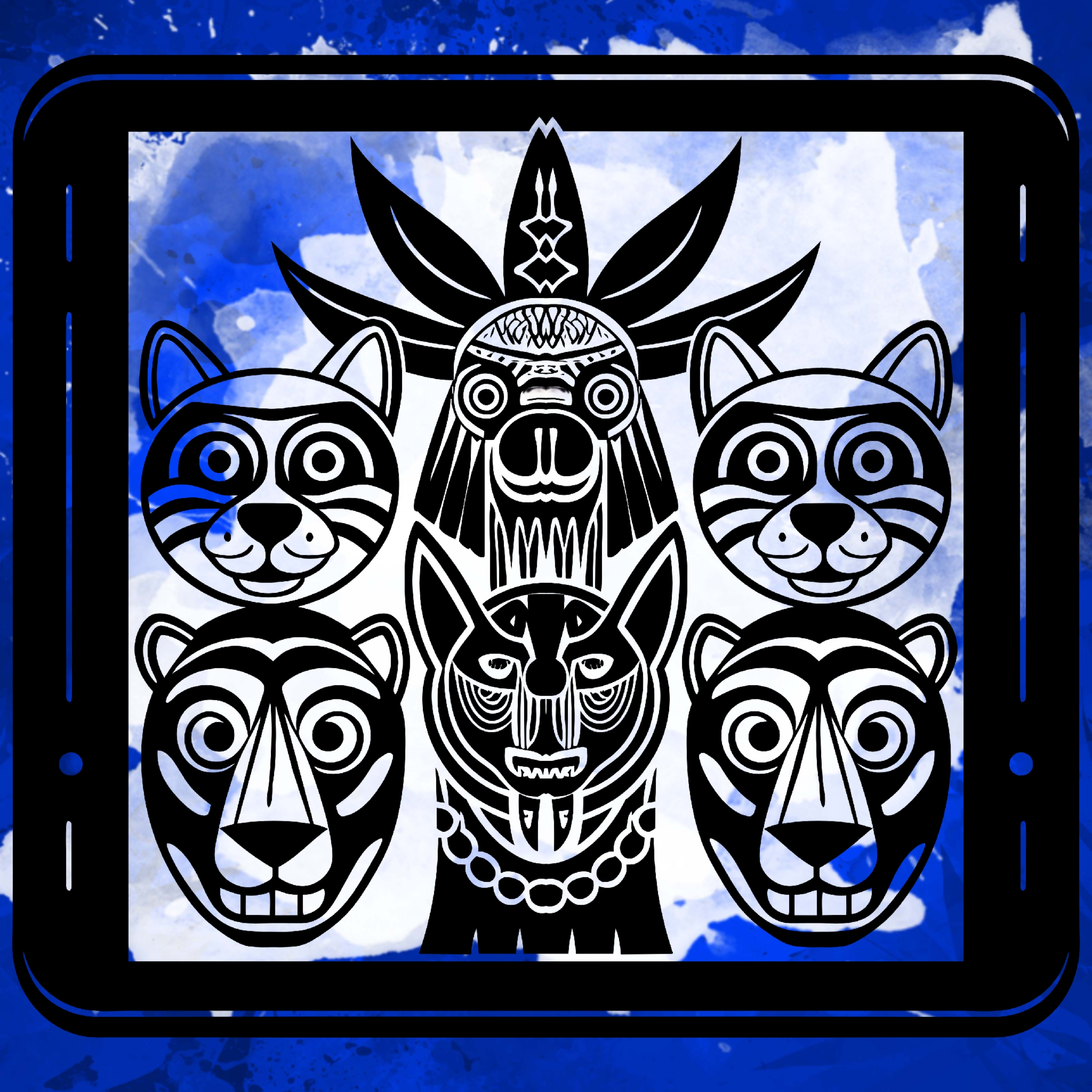 The five totem masks Buganda's interpretation. by Phoenix Rayne on Dribbble