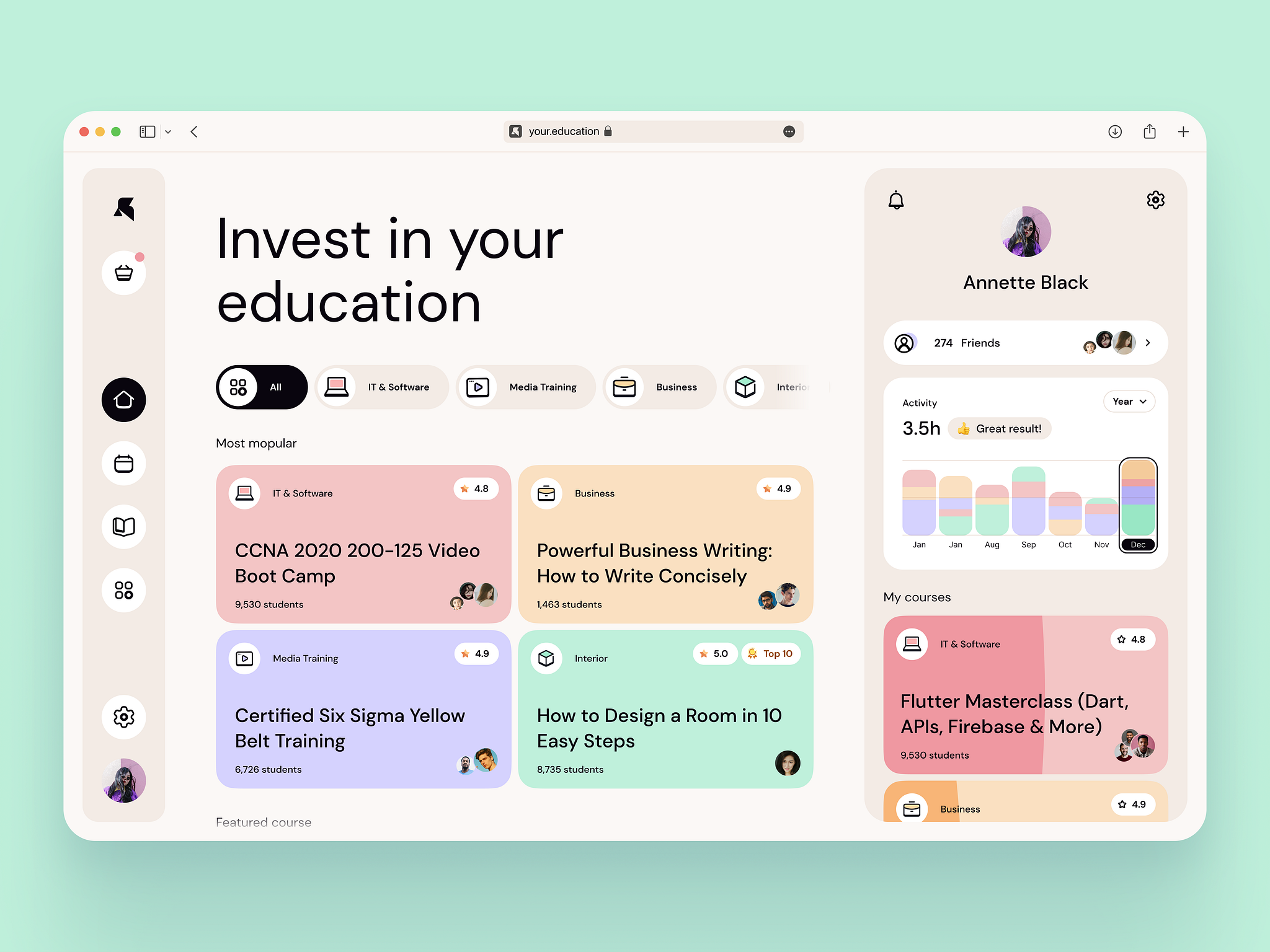 Online education - Web design by Anastasia Golovko on Dribbble