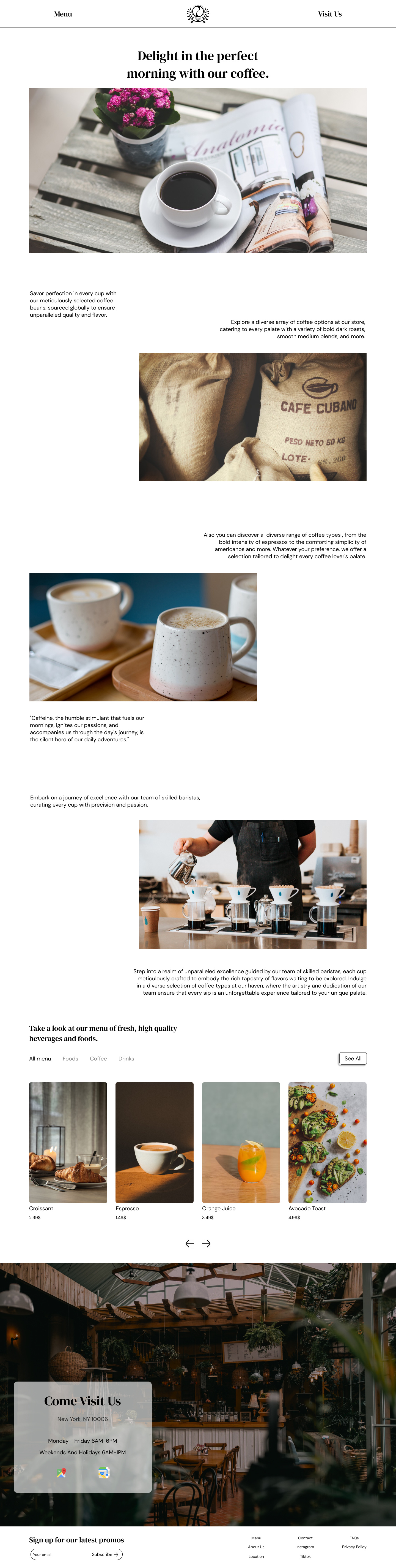Cafe Website Design by Digital Realm on Dribbble