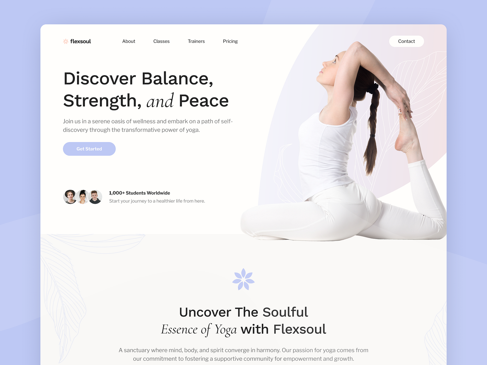 Yoga Class Landing Page by Ahmad S. Afandi for Peterdraw Studio on Dribbble