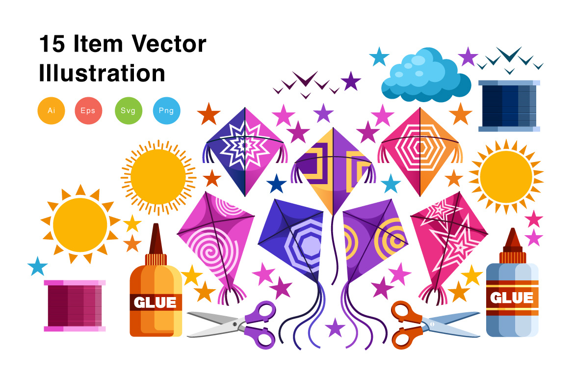 Kite Elements Vector Illustration by ianmikraz on Dribbble