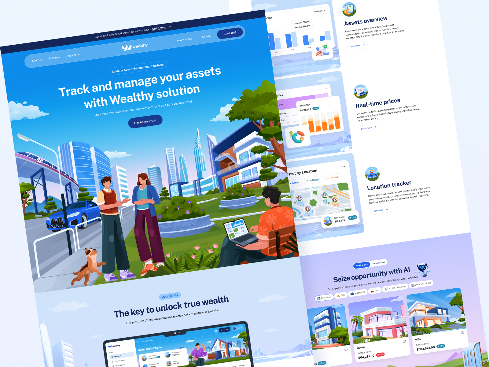 Wealthy - Asset Management Dashboard Landing Page Animation 💰 by Orely ...