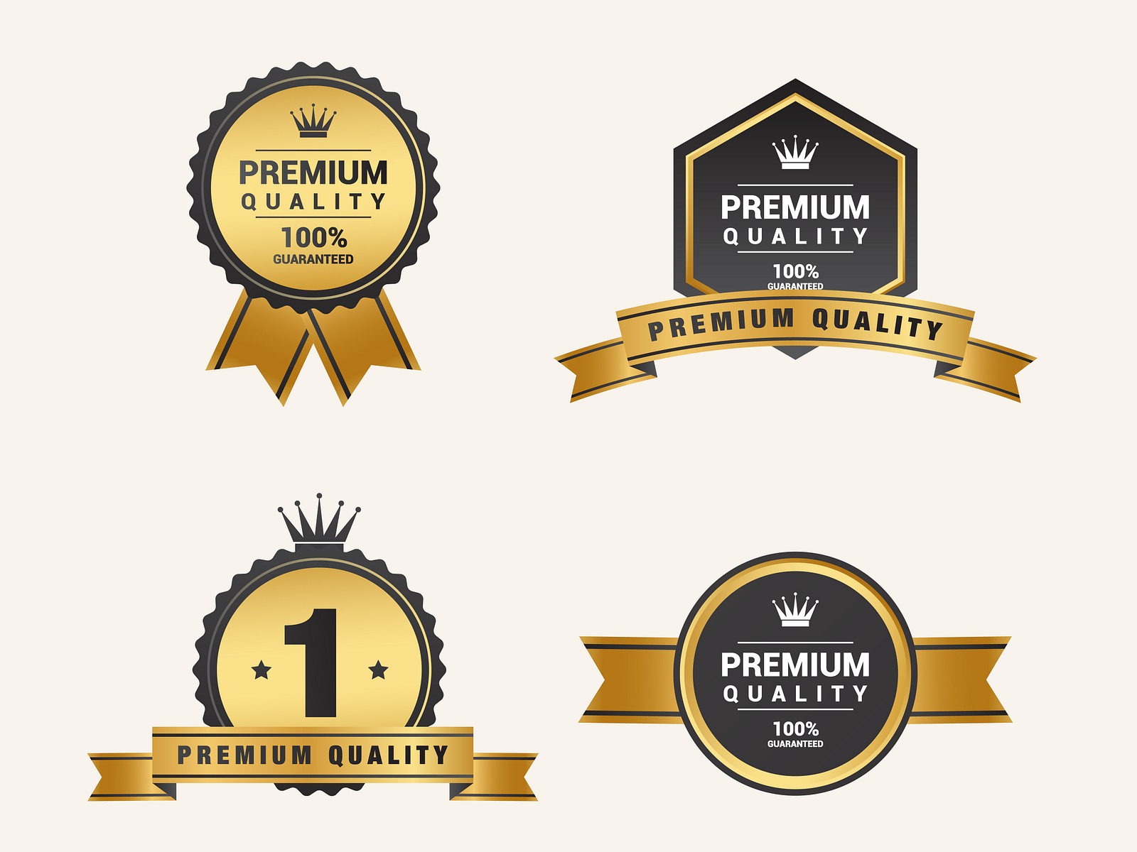 Vector illustration set of quality label sticker by Umam Asrof on Dribbble
