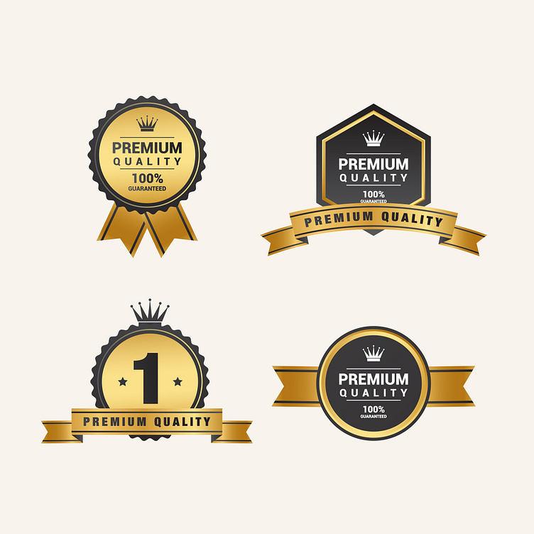 Vector illustration set of quality label sticker by Umam Asrof on Dribbble