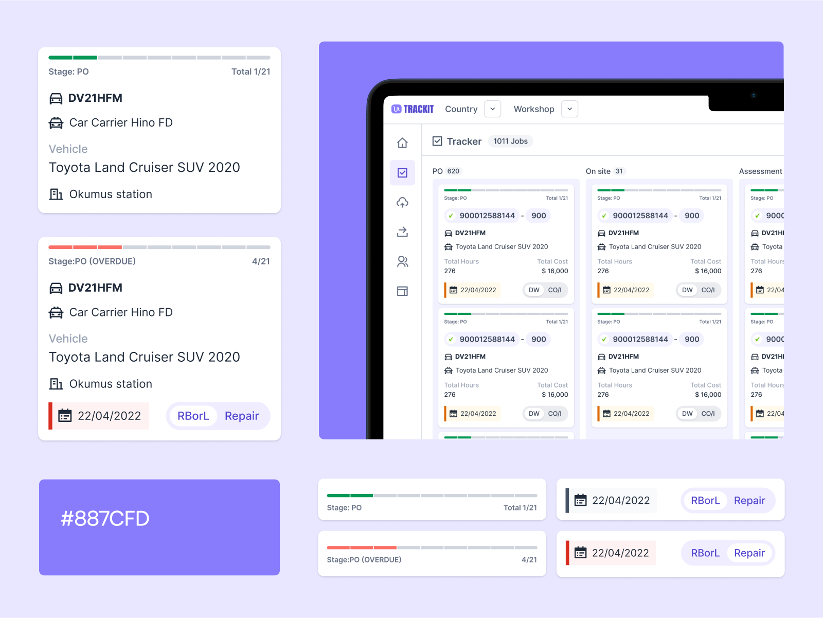 Kanban-Style Bodyshop Repair Tracker by Janindu Ranawake on Dribbble