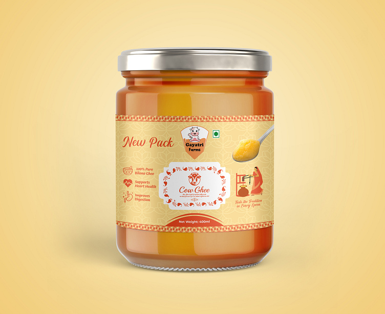 Ghee Label Design by eCare Packaging(Product Design, Pouch Design ...