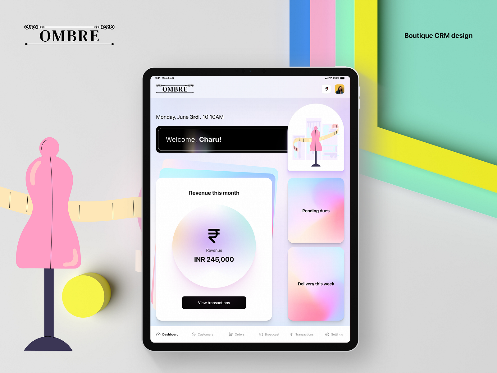Ombre - Boutique Management System Design Concept by WebBuddy on Dribbble