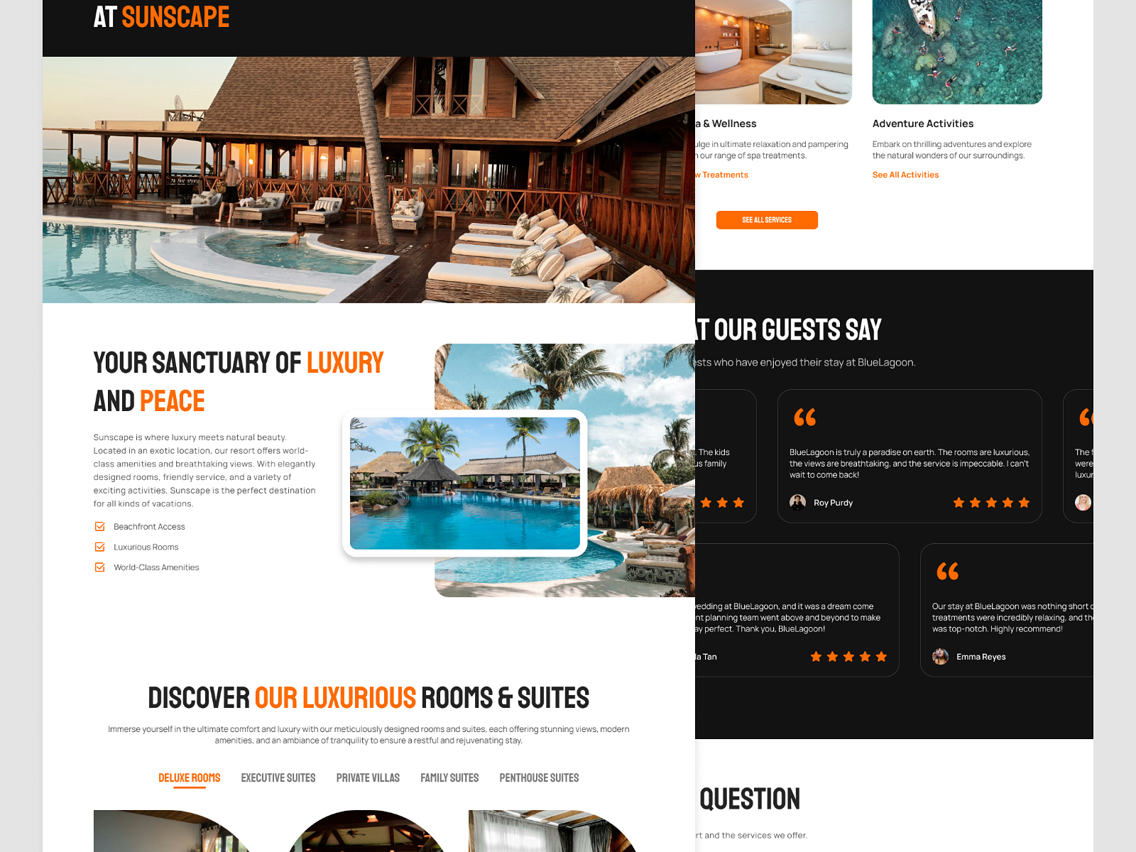 Landing Page for Sunscape Hotel & Resort by Muhammad Azrie on Dribbble