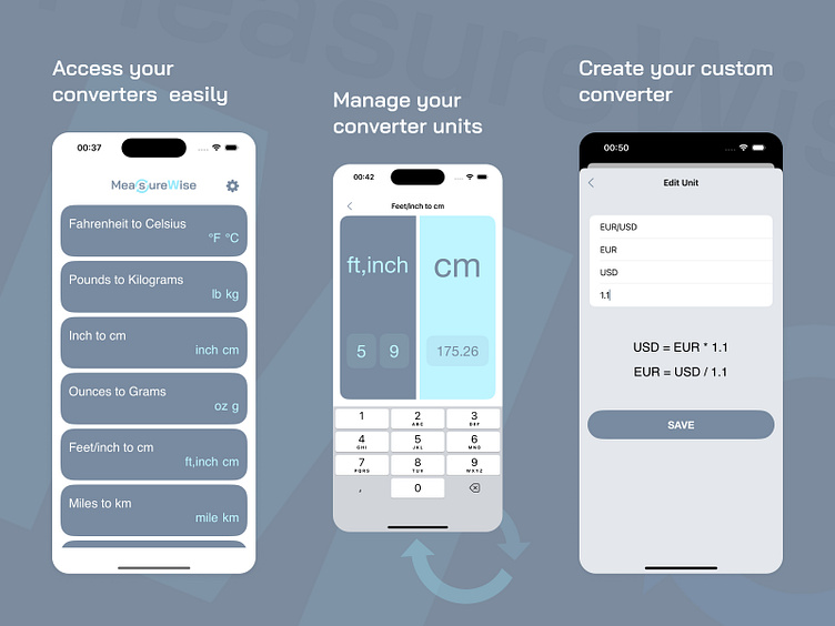 MeasureWise Unit Converter- UI/UX Design by Veronika Savenko on Dribbble