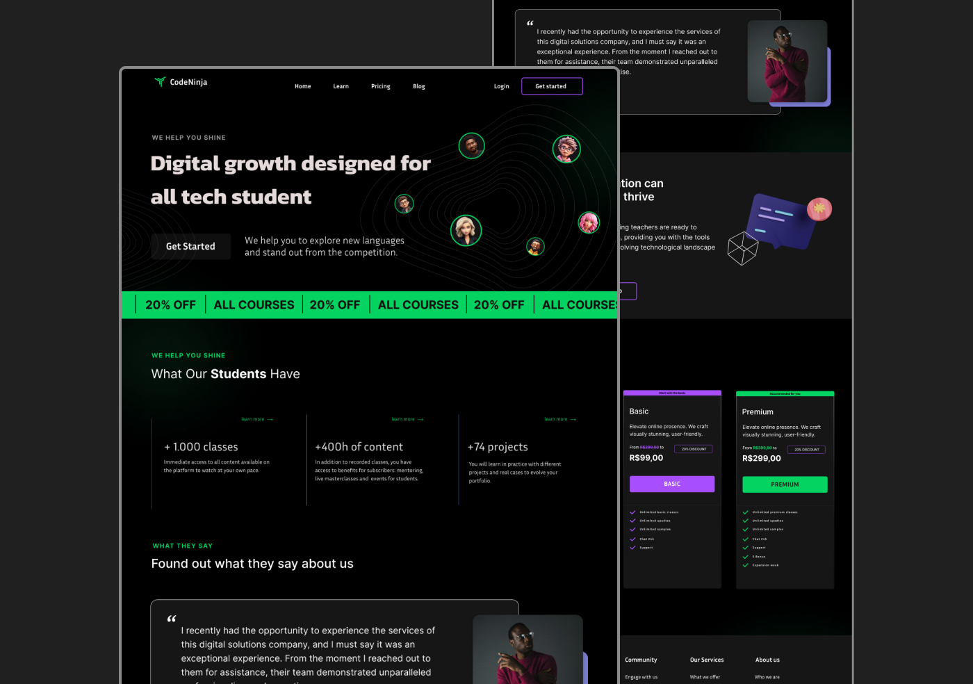 CodeNinja - Education Website by Damaris Uchuaia on Dribbble