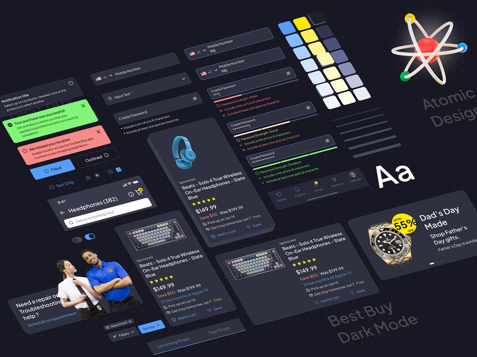 Dark Mode Design System by Saikiran on Dribbble