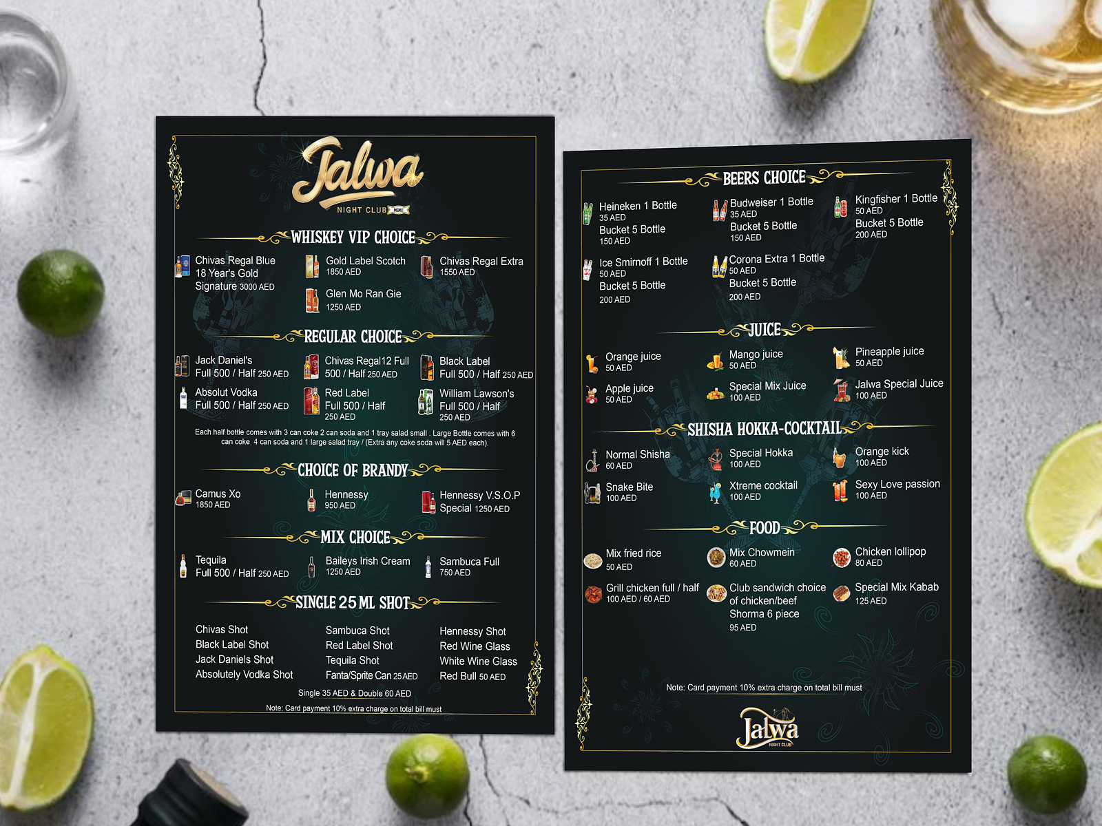Night Club Menu by Mohammed Delwar Hussain on Dribbble