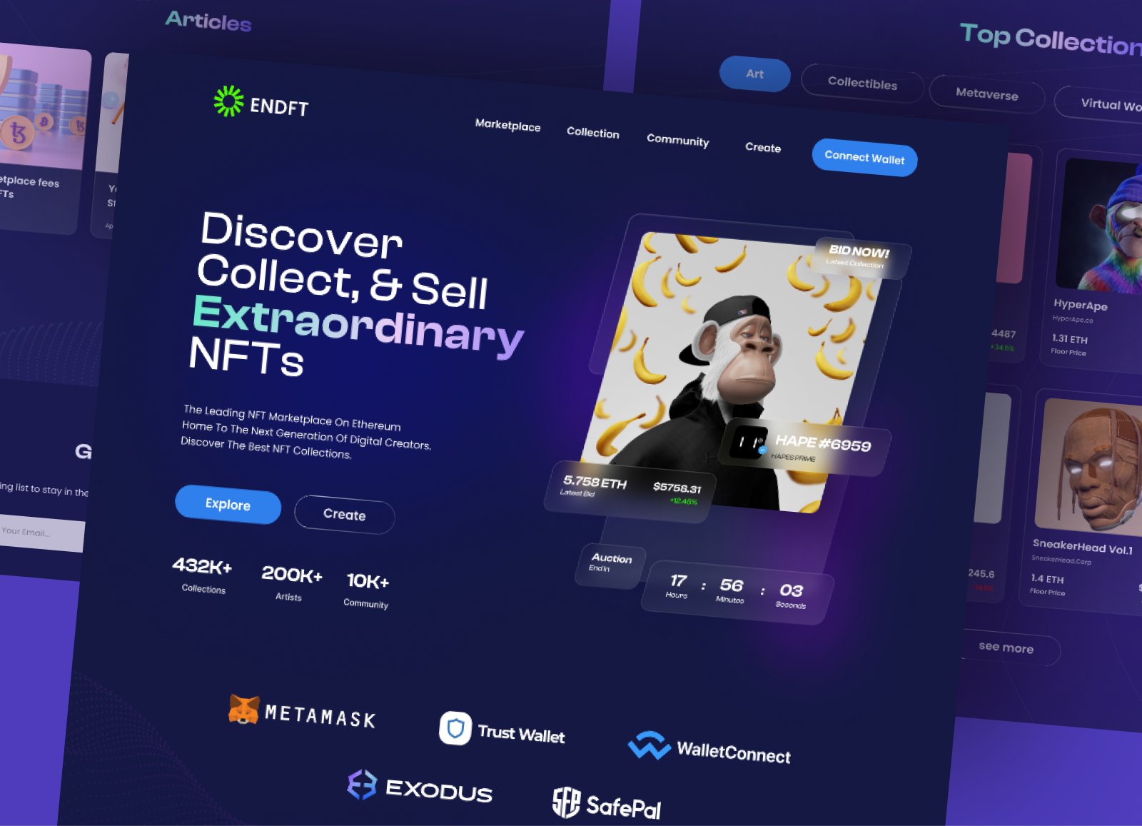 ENDFT | Nfts | Figma | Web Design by Khubaib.sol on Dribbble