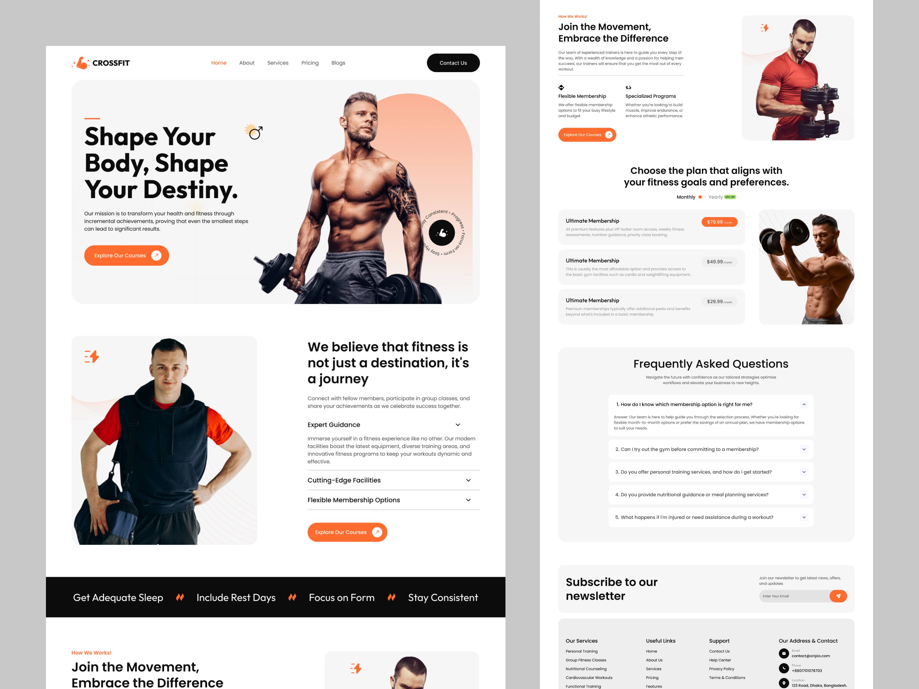 GYM Landing Page Design by Sujon Hossain on Dribbble