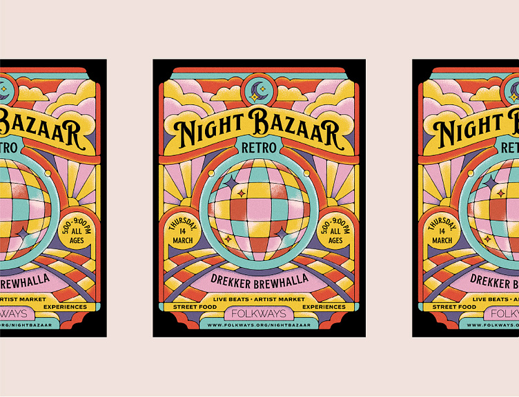 Night Bazaar Retro: Poster Illustration by Muhammad Bagus Prasetyo for ...