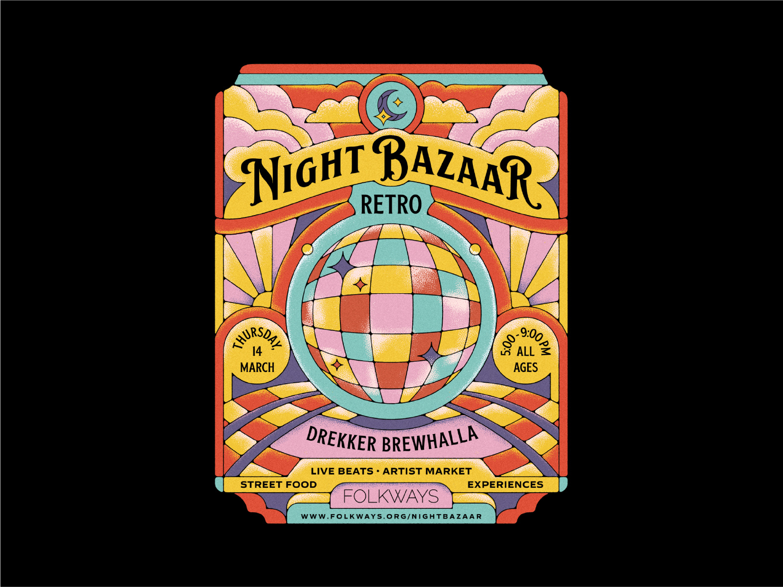Night Bazaar Retro: Poster Illustration by Muhammad Bagus Prasetyo for ...