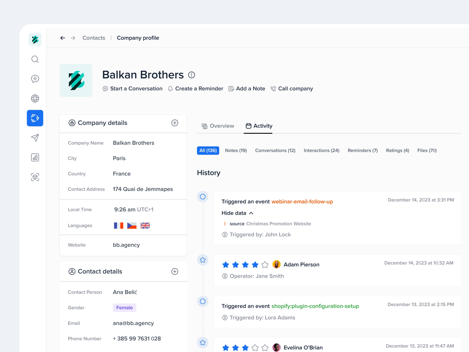 Crisp CRM Platform Enhancement by M M for Balkan Brothers on Dribbble