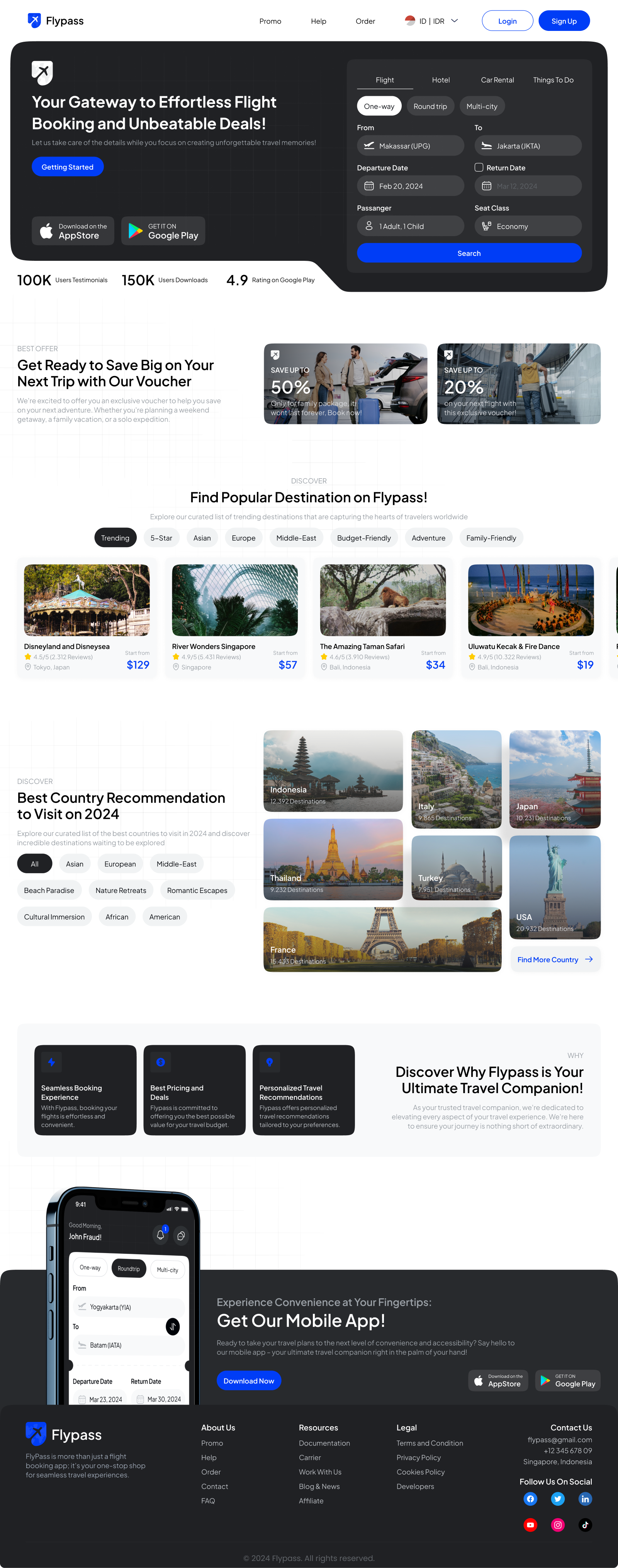 Flypass - Travel Agency Landing Page by Ryan Indra for Semusim Team on ...