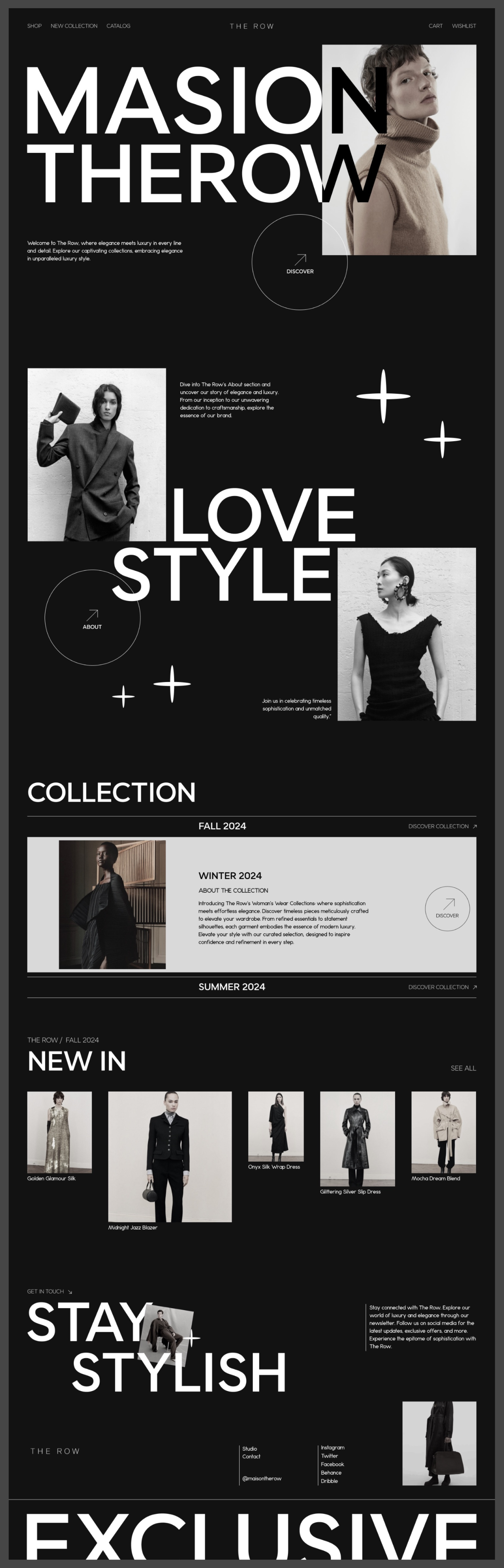 The Row - Clothing Shop Bold Minimalist Website - Home Page by LAIN UI ...