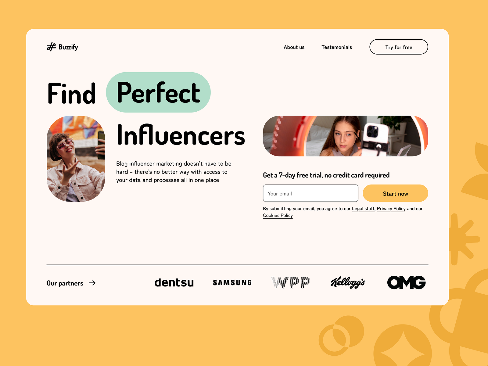 Landing for Buzzify - Influencer Marketing Agency by Olexsandra ...