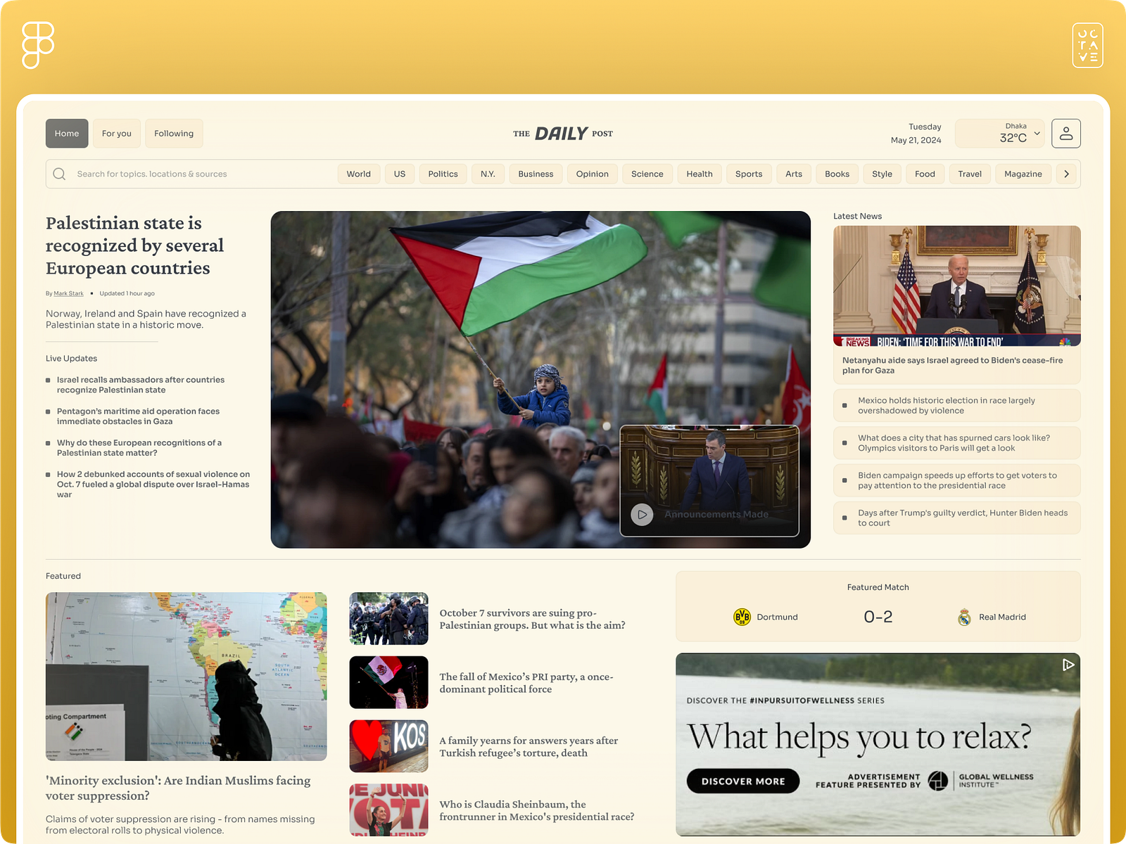 The Daily Post - Newspaper Landing Concept by Faad Shahrukh on Dribbble
