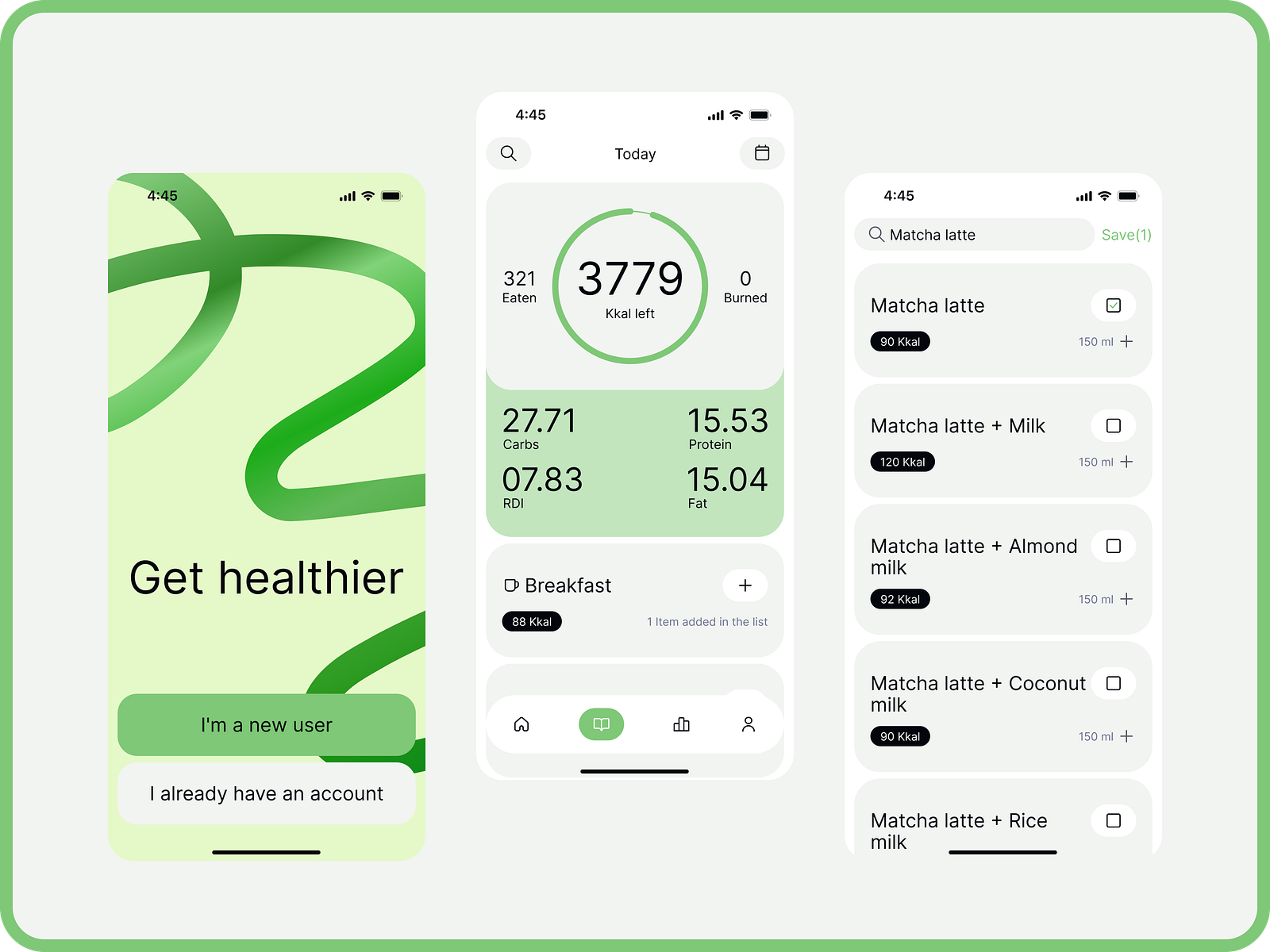 Calorie counter app design by Yuliya on Dribbble