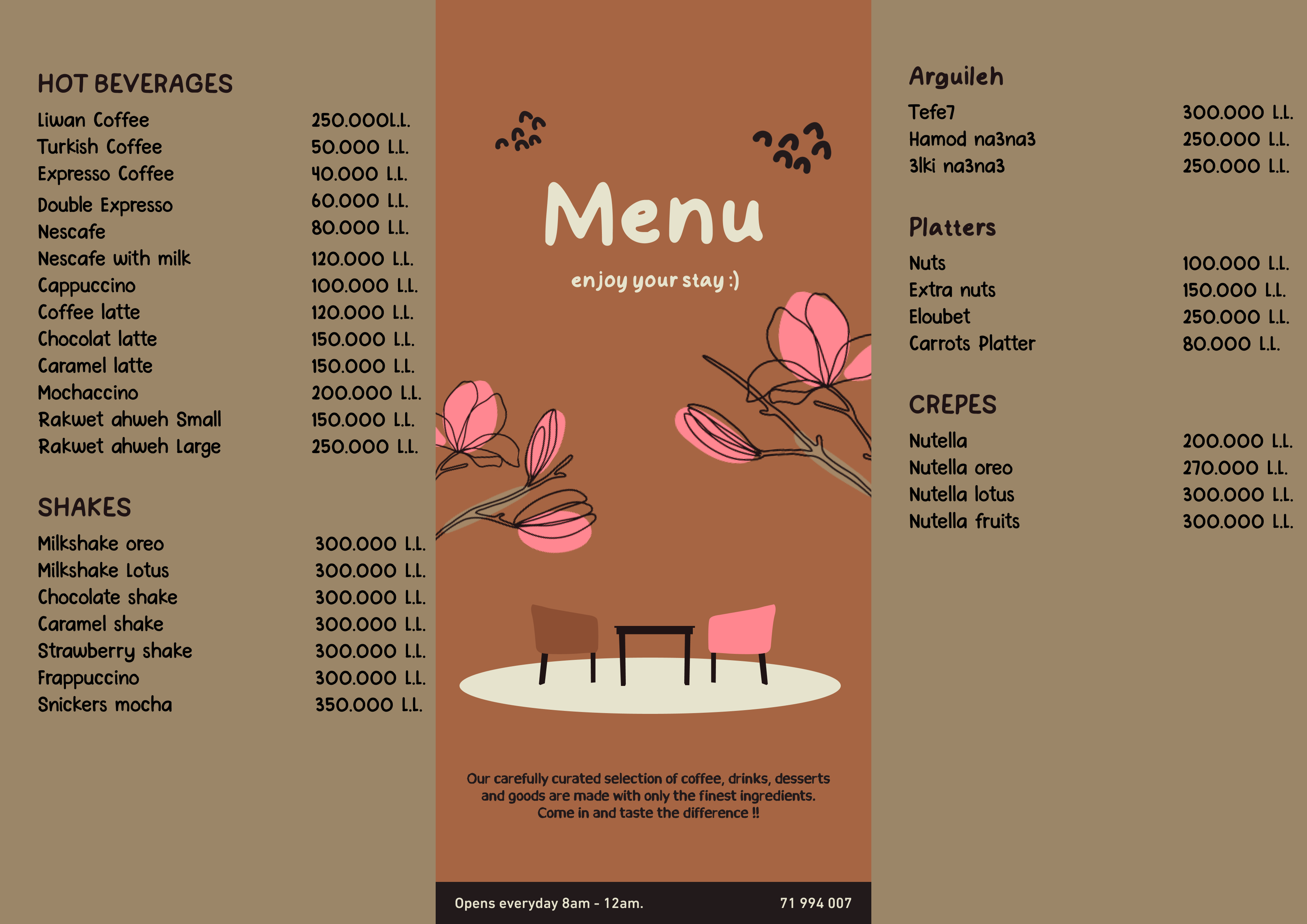 Liwan Coffee Shop Logo & Menu Design by Ihab Mheich on Dribbble