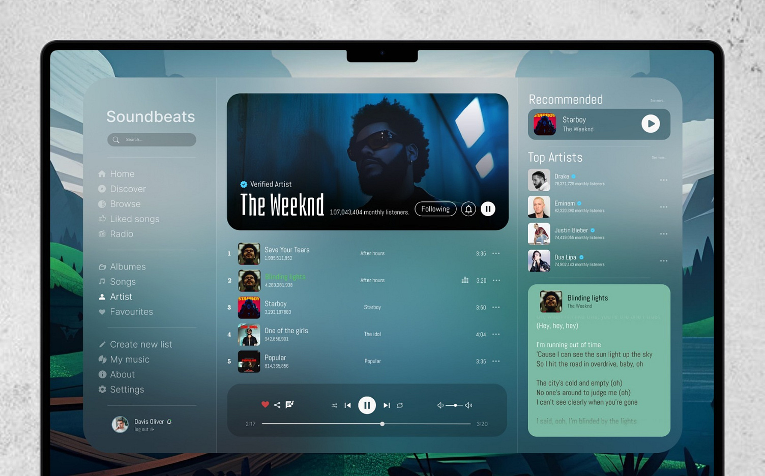 Music Dashboard by Omar Shehab on Dribbble