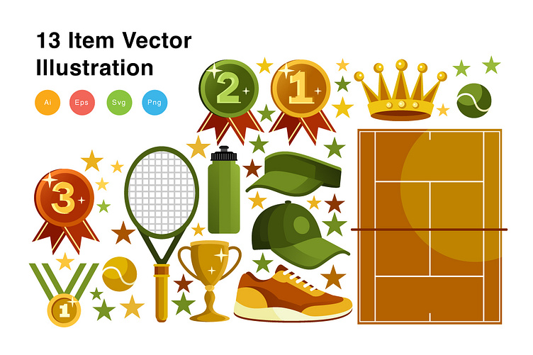 Tennis Elements Vector Illustration by ianmikraz on Dribbble