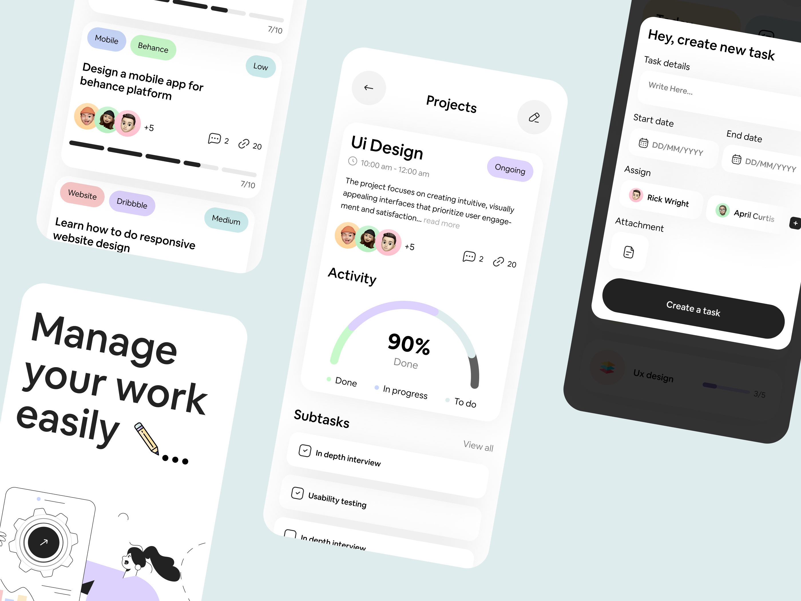 Task Management App | Project Management App Ui by Codzgarage Infotech Pvt Ltd on Dribbble