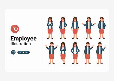 Employee Character Flat Illustration Collection by Panacreative Graphic ...