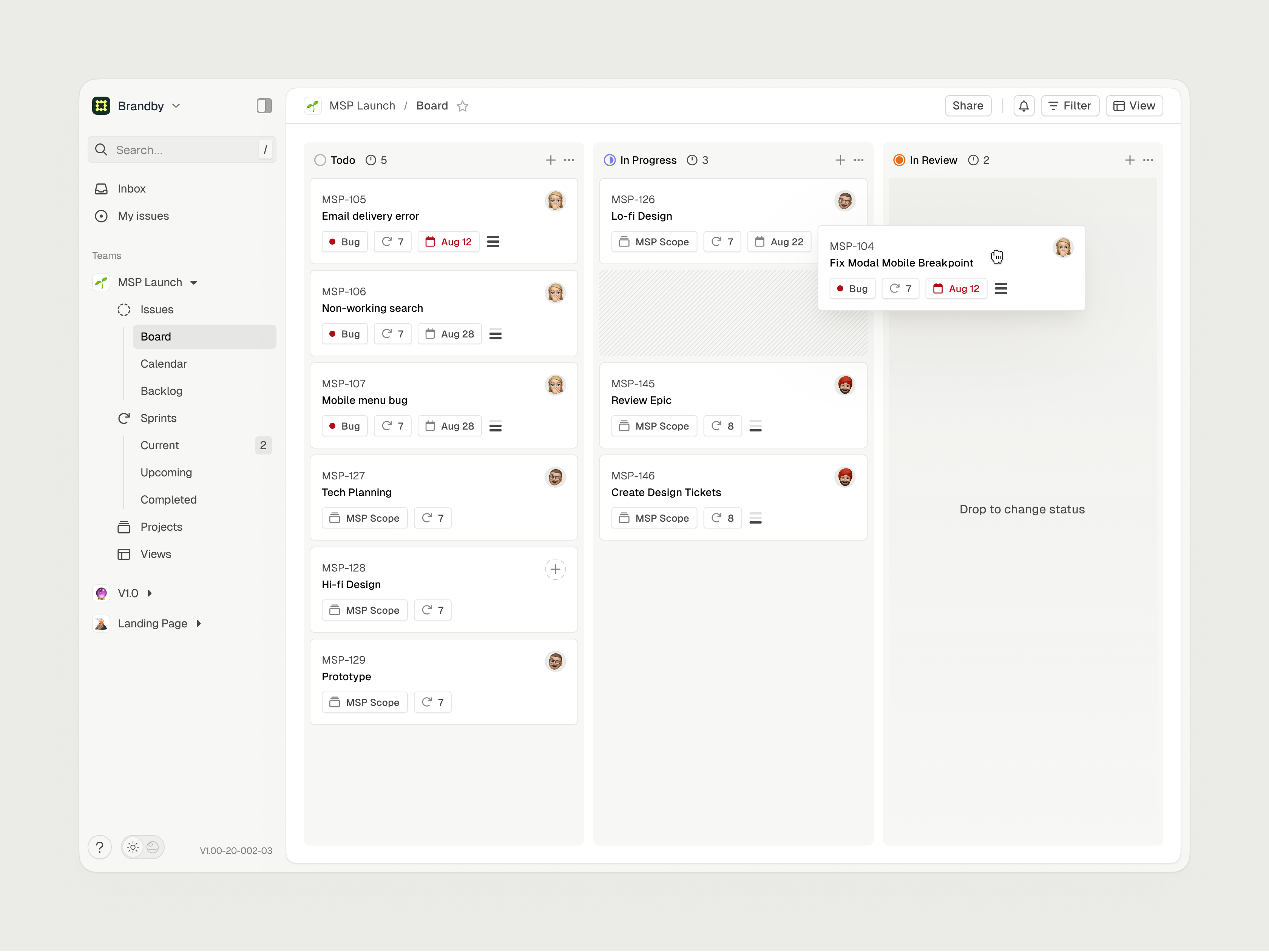 Kanban Board in Done.app, Next Gen Project Management SaaS by Simon ...