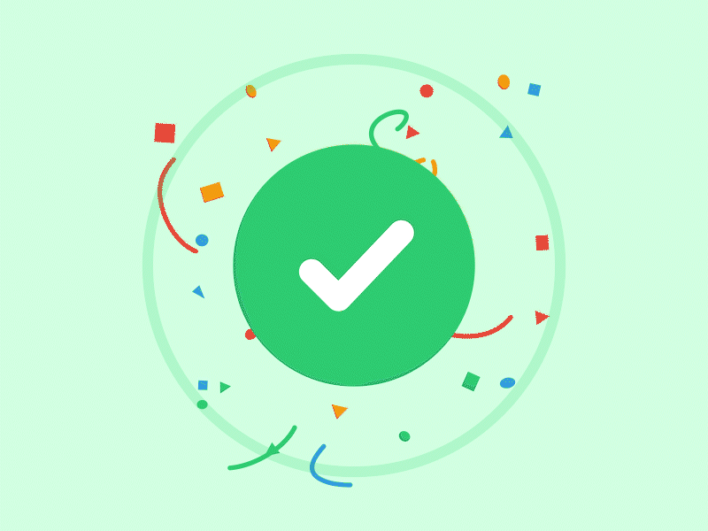 Successful loading check with confetti [Lottie File] by Mie Nakae on ...