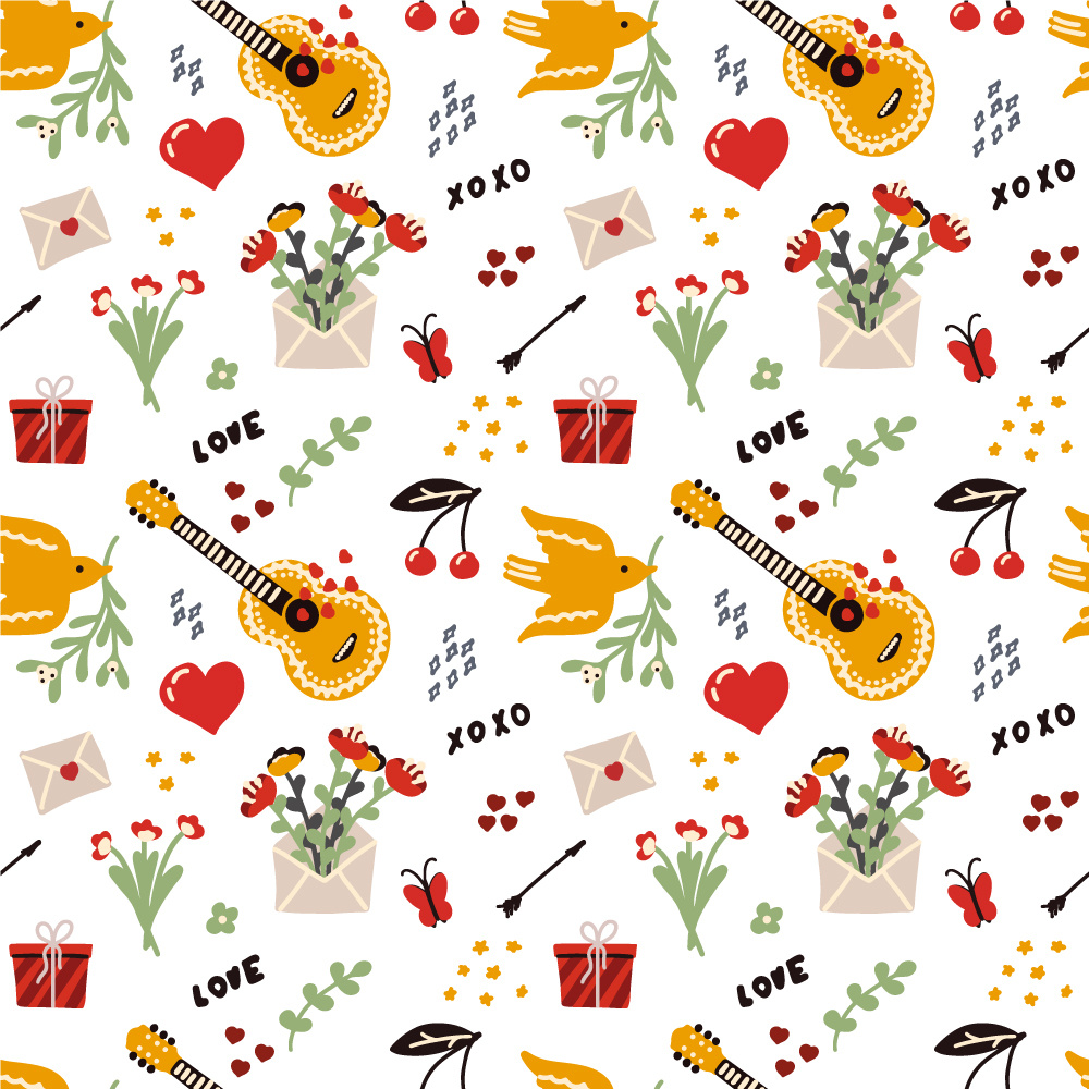 Pattern with love by E.Kurennaya on Dribbble