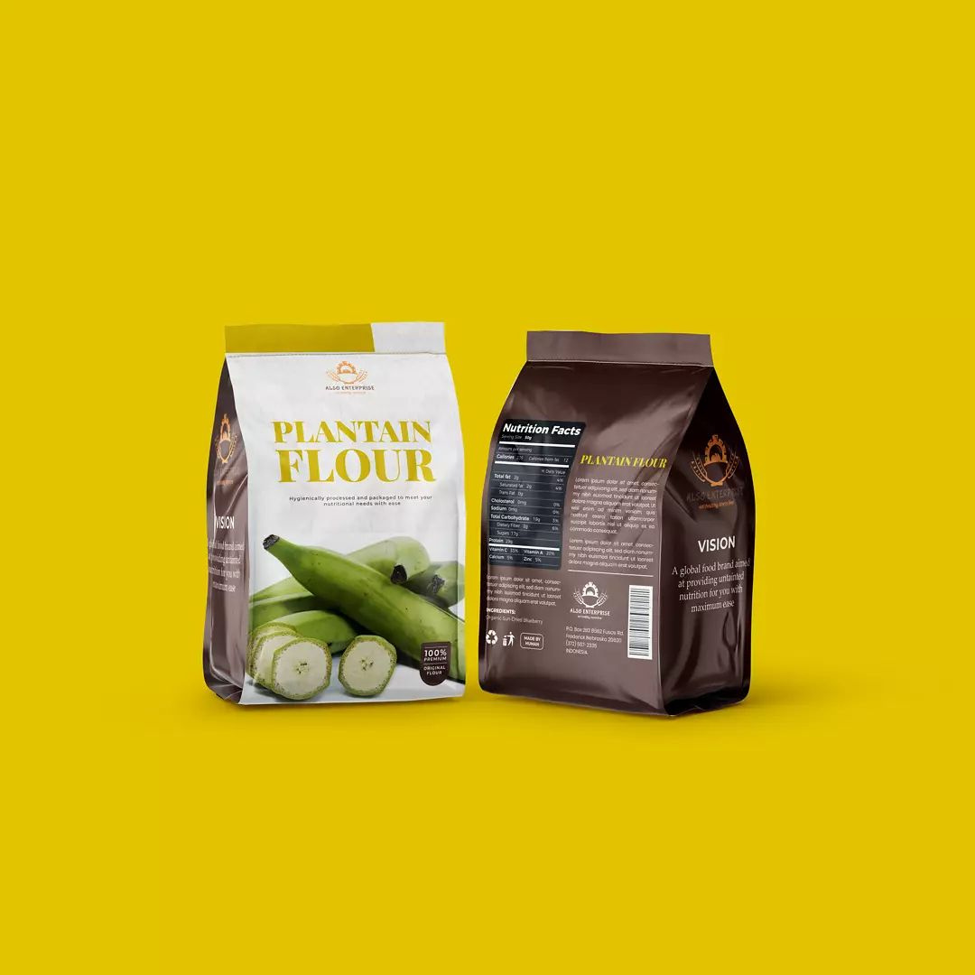 Plantain, Yam, and Beans Flour - Packaging Design by Gaius on Dribbble