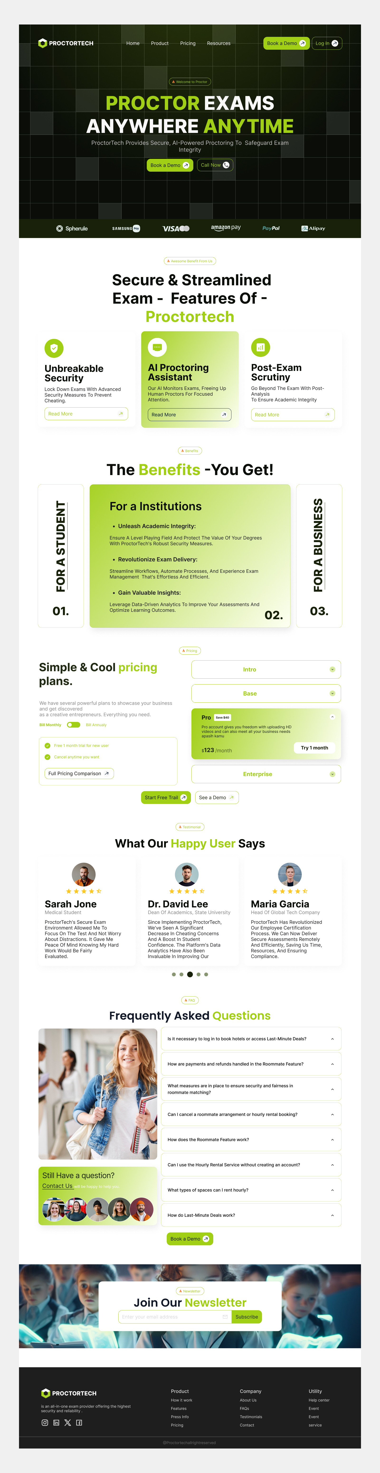 Online Exam website landing page design by Mahmudul Hasan 🎨🔥 on Dribbble