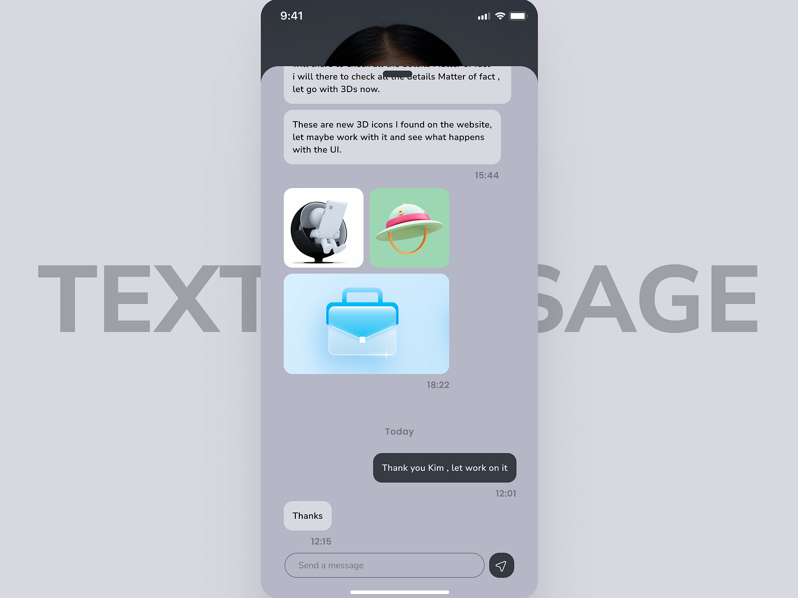 Text Message UI by Seyi Balogun on Dribbble