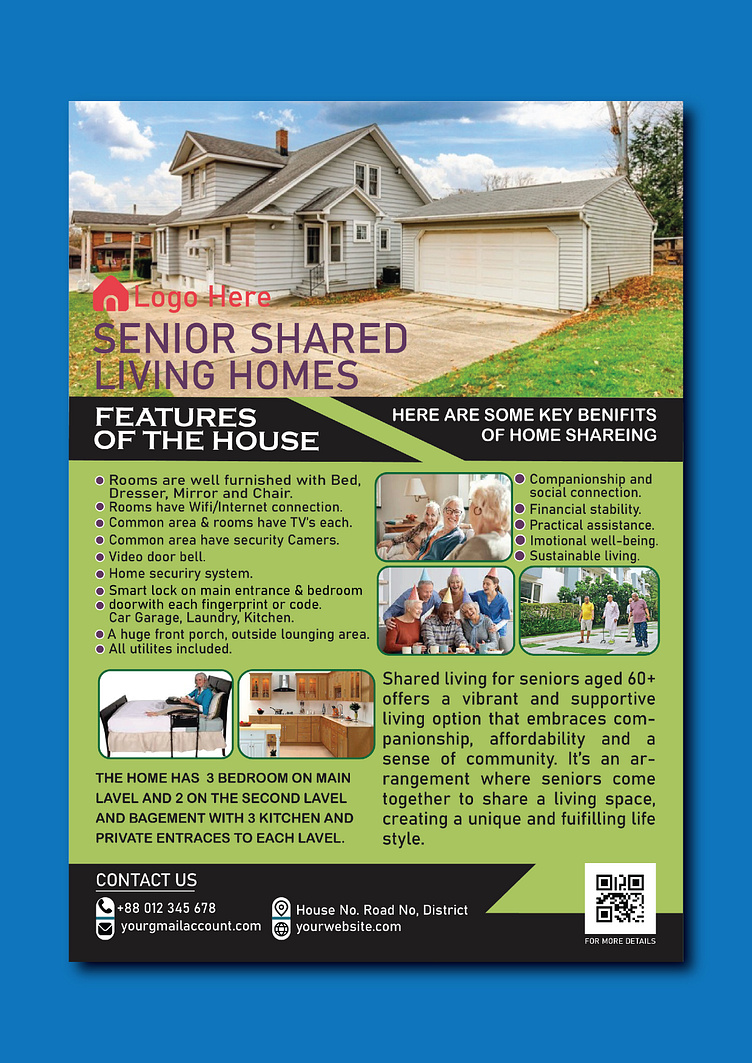 Senior Share Living Flyer by sumon singha on Dribbble
