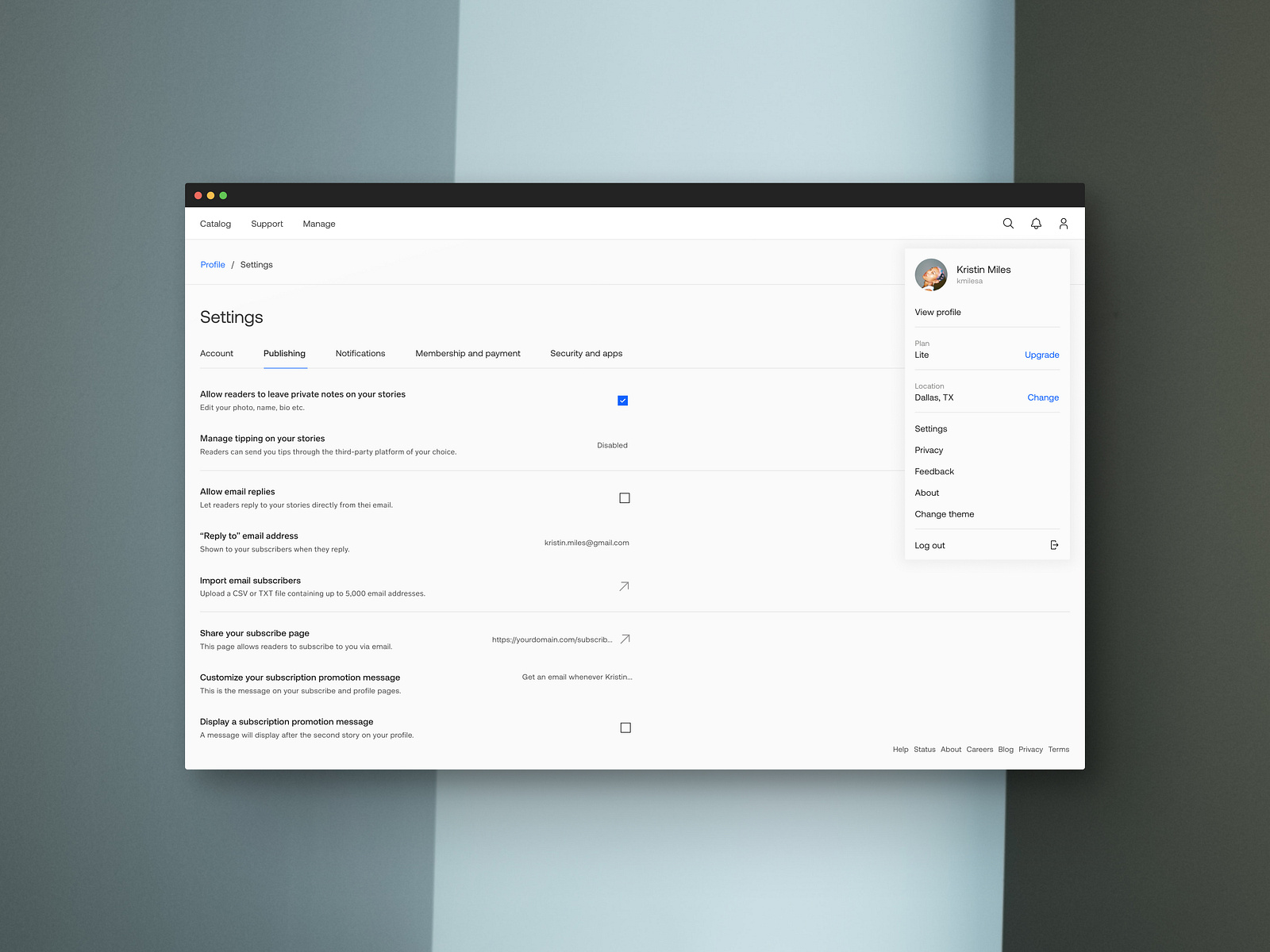 Settings interface design by Paulius Mikšta on Dribbble