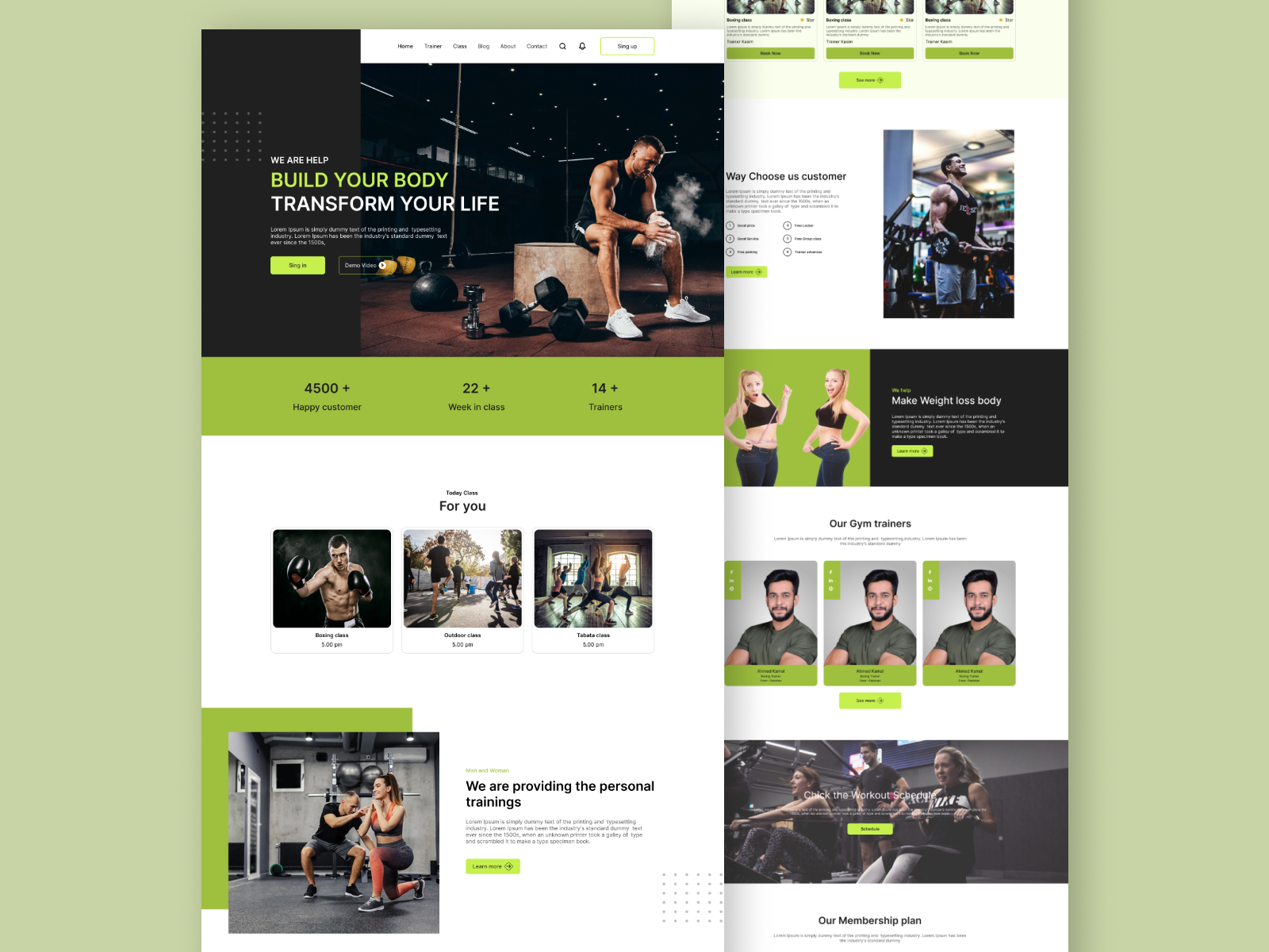 Fitness website design by MD TAREK on Dribbble