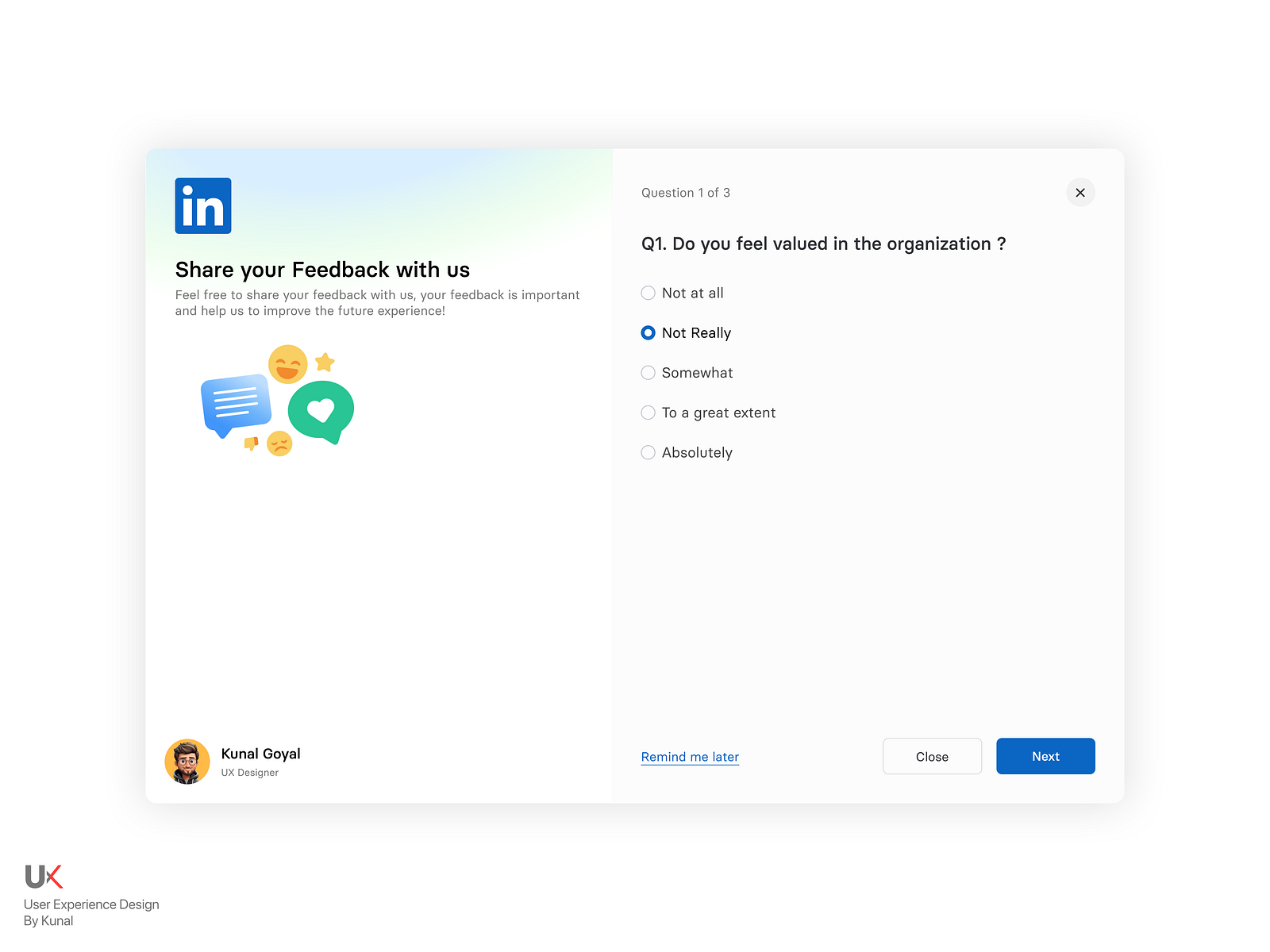 Feedback Form Popup UXUI Design by Kunal Goyal on Dribbble